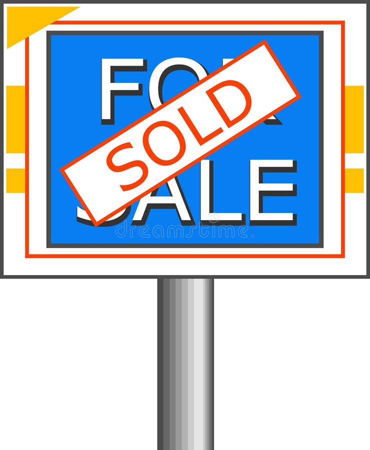 Signe vendu illustration stock. Illustration du vendu, vente - 31605