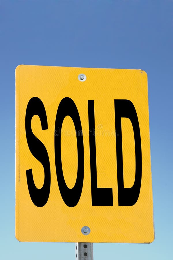 Vendu Sur Le Tampon En Caoutchouc Rouge. Image stock - Image du presse ...