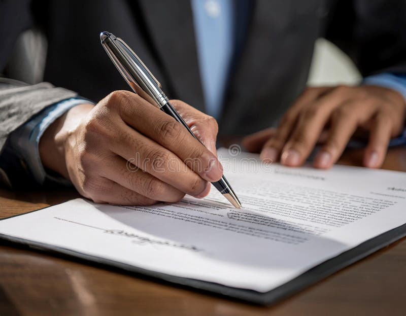 Signed Agreement Document, Symbolizing Contracts, Legal Binding, and ...