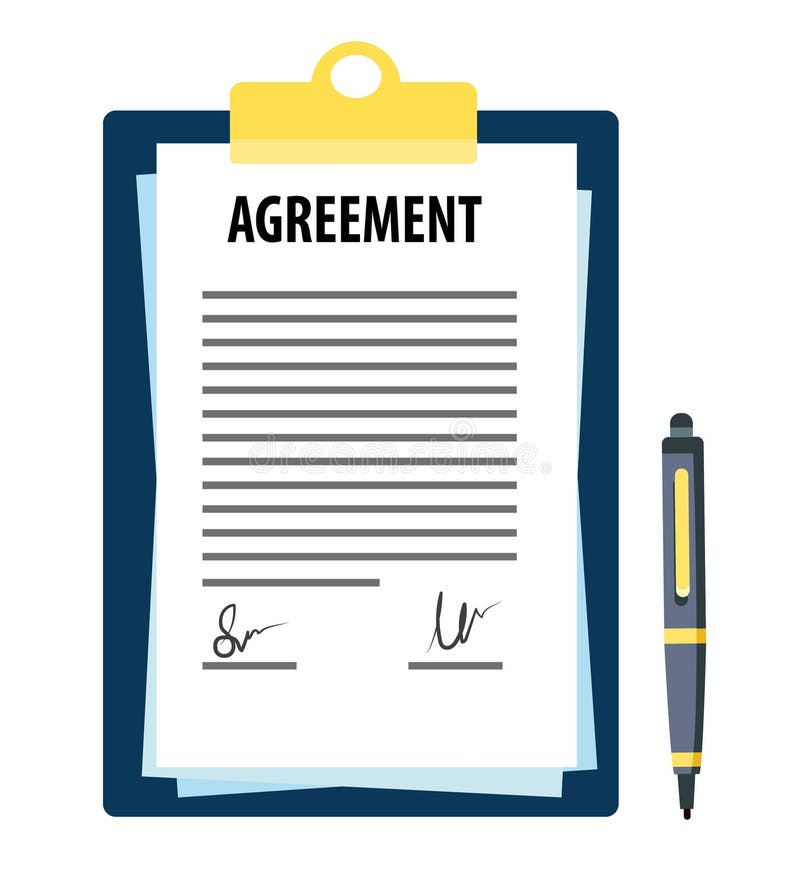 Signed agreement with pen stock vector. Illustration of meeting - 131659167