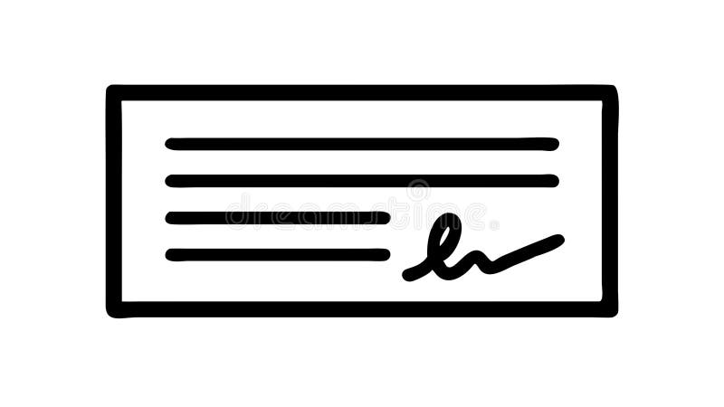 Signed Check Icon. Payment, Financial Transaction, Vector Design ...