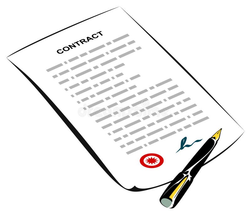 Signed contract stock vector. Illustration of office - 13485756