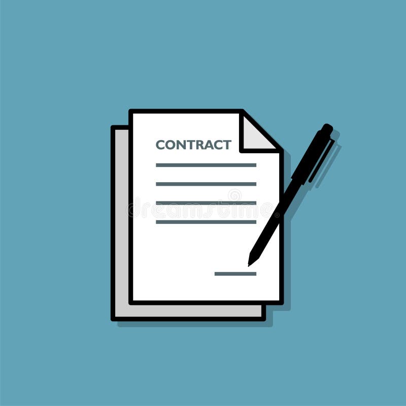Signed a Contract, the Form of Document Stock Vector - Illustration of ...