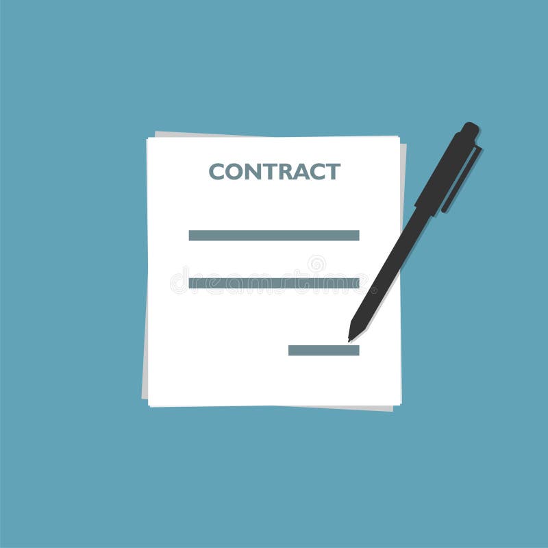 Signed a Contract, the Form of Document Stock Vector - Illustration of ...