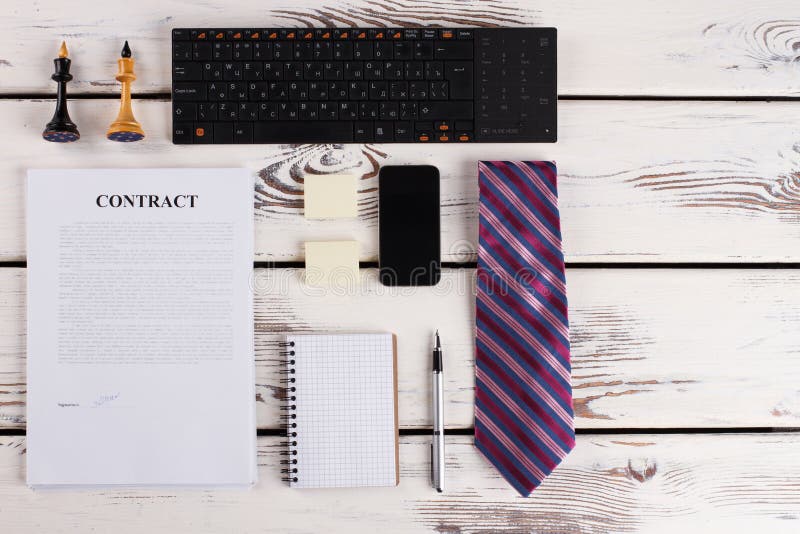 Signed Contract with Office Items. Stock Image - Image of play, minimal ...