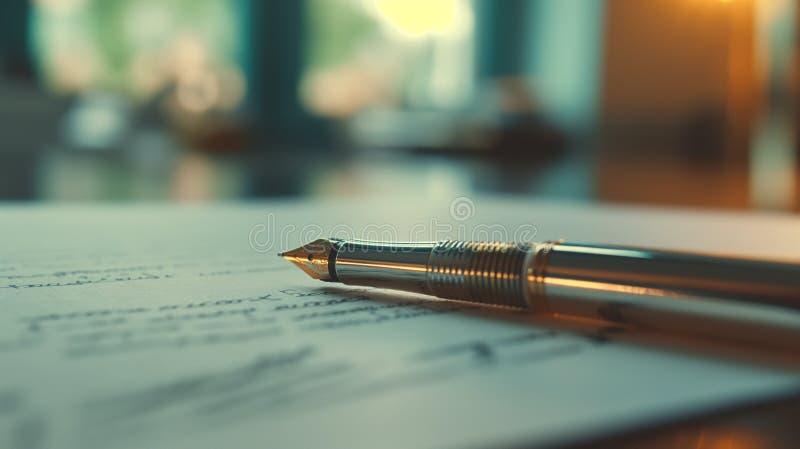 A Signed Contract Paper with a Pen Stock Image - Image of corporate ...