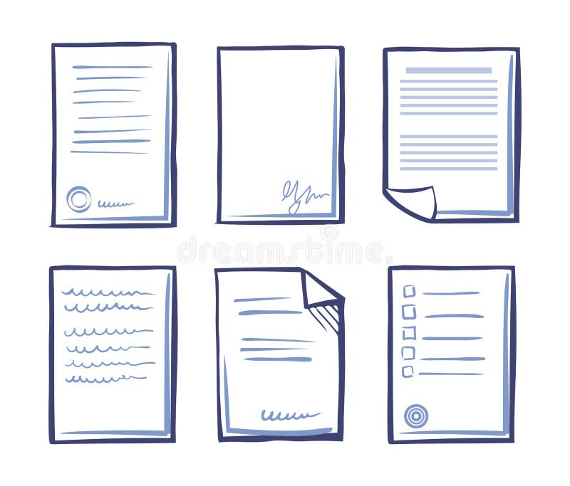 Signed Contract with Text and Signature Vector Stock Vector ...