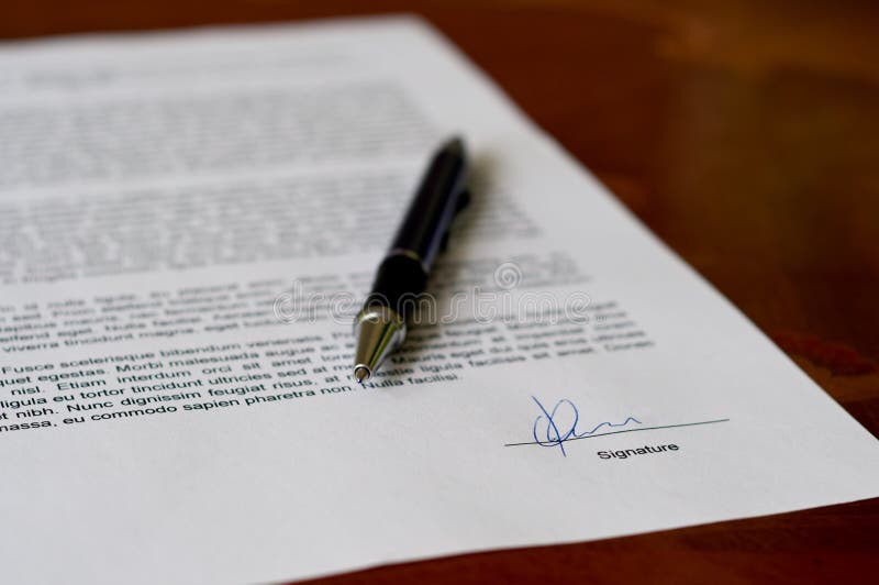 Signed Document stock photo. Image of autographing, writing - 20300446