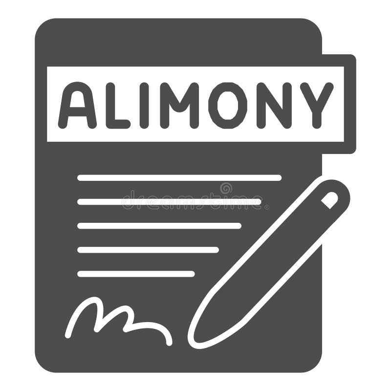 Signed Document Form and Pen Solid Icon, Family Lawyer Concept. Vector ...