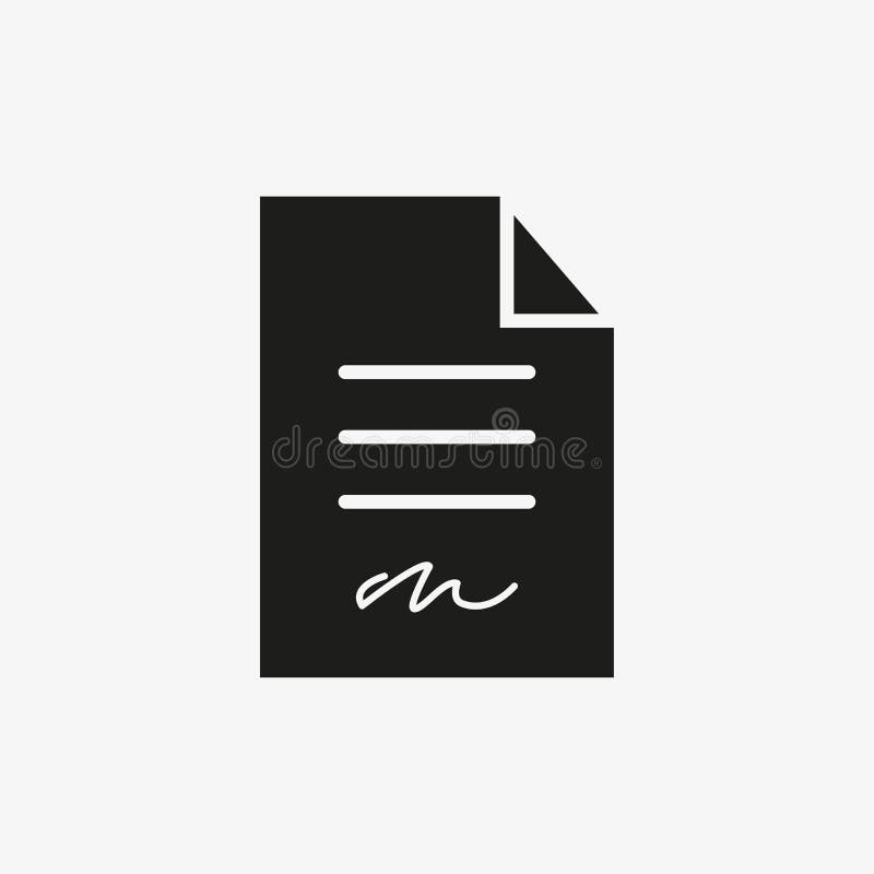 Signed Document Icon. Business Contract Signature Symbol for Web and ...