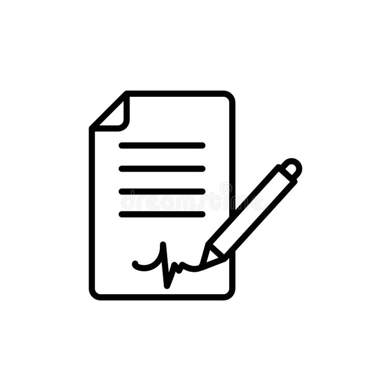 Signed Document Icon Ideal for Legal and Administrative Use Stock ...