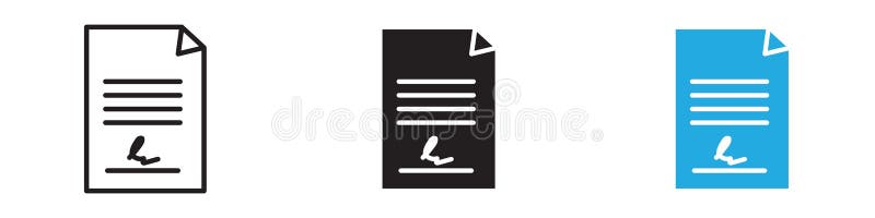 Signed Document Icon Thin Line Illustration Stock Vector - Illustration ...