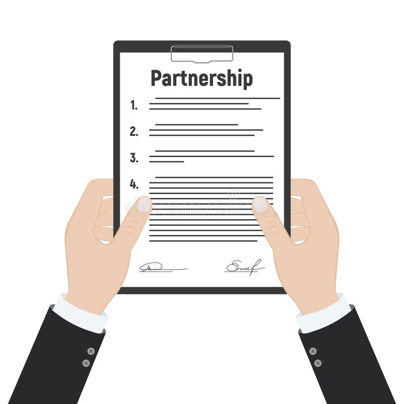 Signed Partnership Document with Stock Vector - Illustration of signed ...