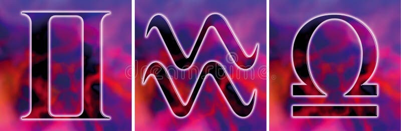 Signes astrologiques d'air illustration stock. Illustration du signe ...