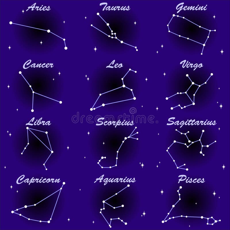 Signes Astrologiques De Zodiaque De Constellation Illustration de ...