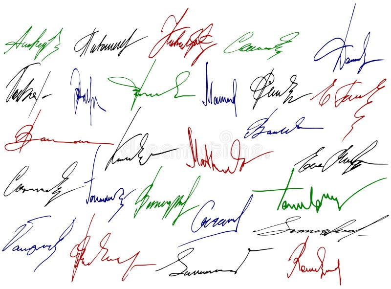 Signature Manuscrite Signatures Manuelles, Signe De Manuscrit Pour Des ...