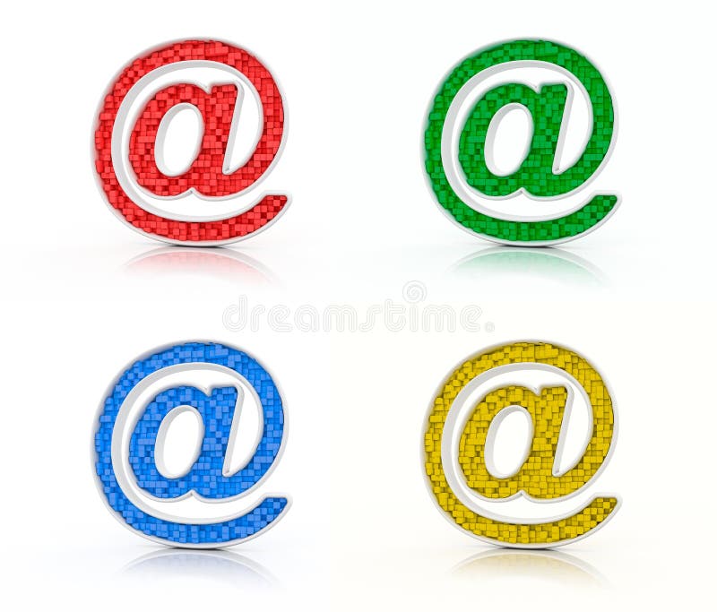 Signes d'email de couleur illustration stock. Illustration du contour ...