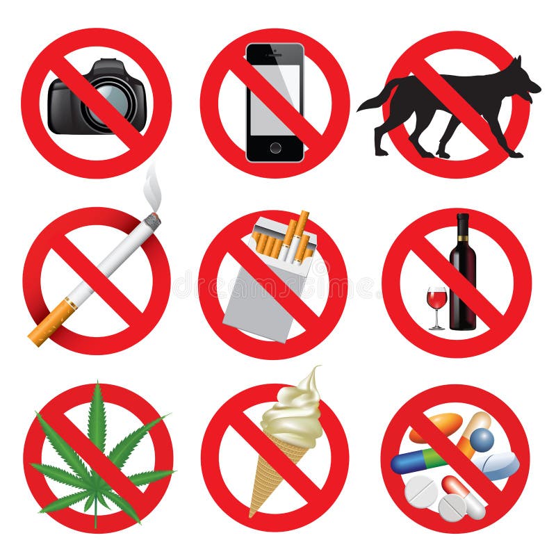 Signes d'interdiction illustration de vecteur. Illustration du ...