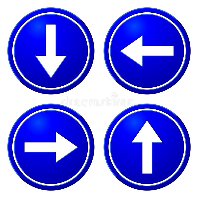 Signes De Bleu De Flèches Directionnelles Illustration de Vecteur ...