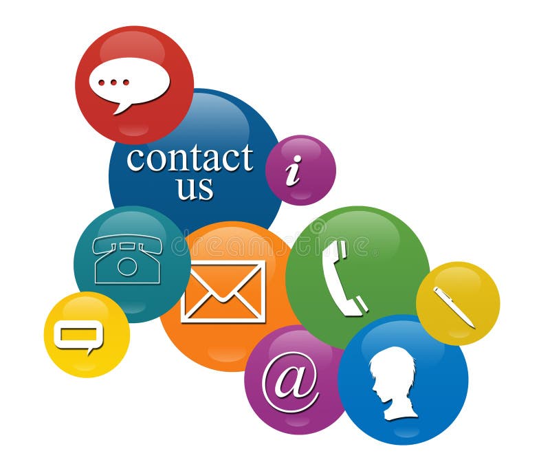 Signes de contact illustration stock. Illustration du pushbutton - 14517999