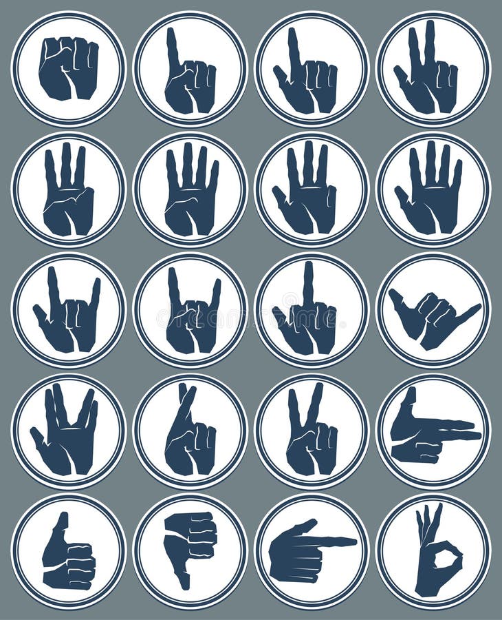 Signes de main illustration de vecteur. Illustration du dessin - 60700471