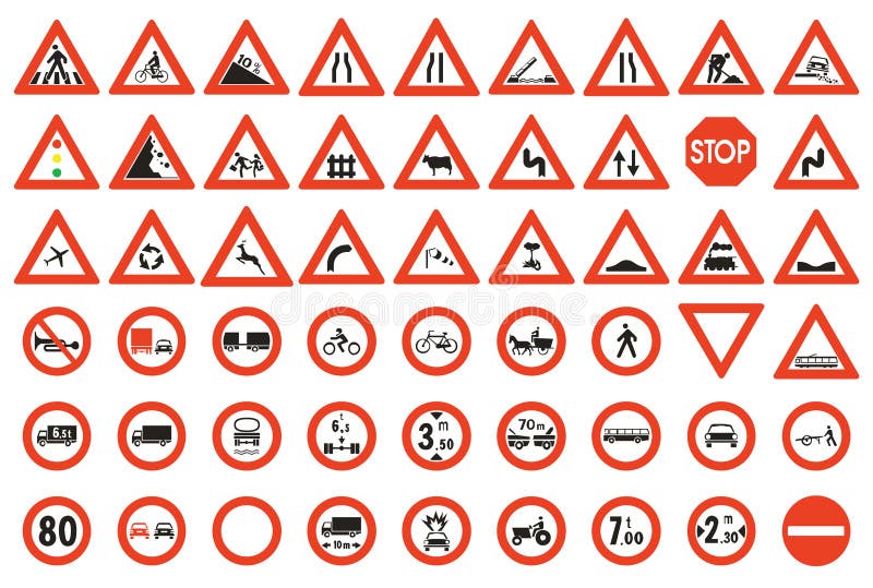 Signes de route illustration de vecteur. Illustration du arrêt - 2419799