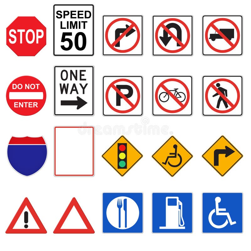 Signes De Route 3D (avant Visualisé) Illustration Stock - Illustration ...