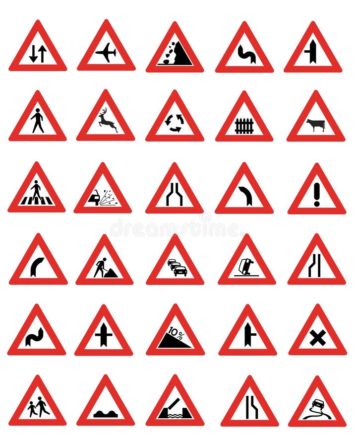 Panneaux Routiers Et Signes De Risque D'avertissement Triangulaires ...