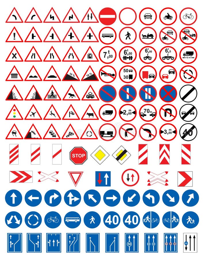 Signes de route réglés illustration de vecteur. Illustration du ...