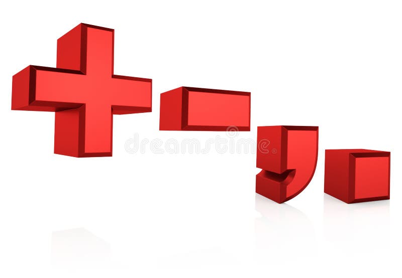 Signes du rouge 3D illustration stock. Illustration du ombre - 88557712