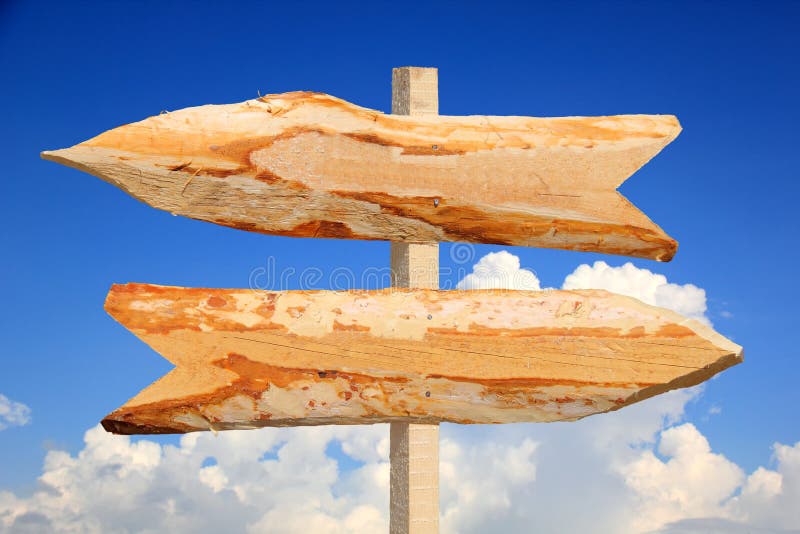 Signes En Bois De Flèche De Directions Image stock - Image du fané ...