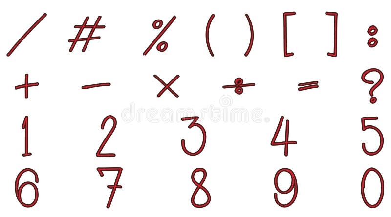 Les Nombres Et Les Maths Signe Dedans La Couleur Rose Illustration de ...