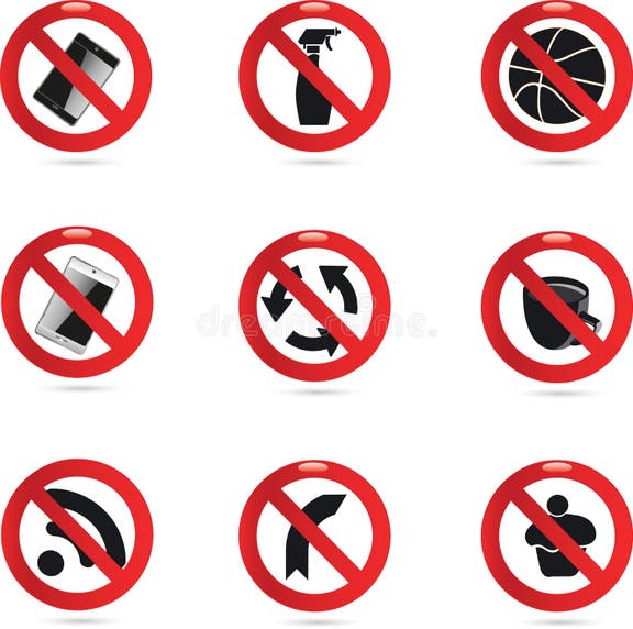 Signes interdits illustration stock. Illustration du transmission ...