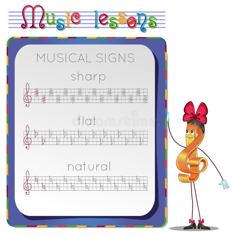 Signes musicaux illustration stock. Illustration du dessin - 13458886