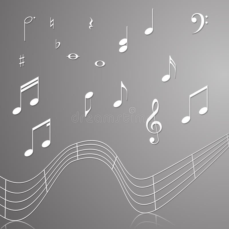 Signes Musicaux De Clef Triple De Papier Illustration de Vecteur ...