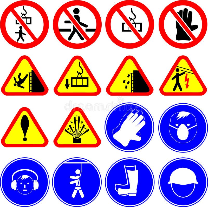 Signes Obligatoires De Chantier De Construction Illustration Stock ...