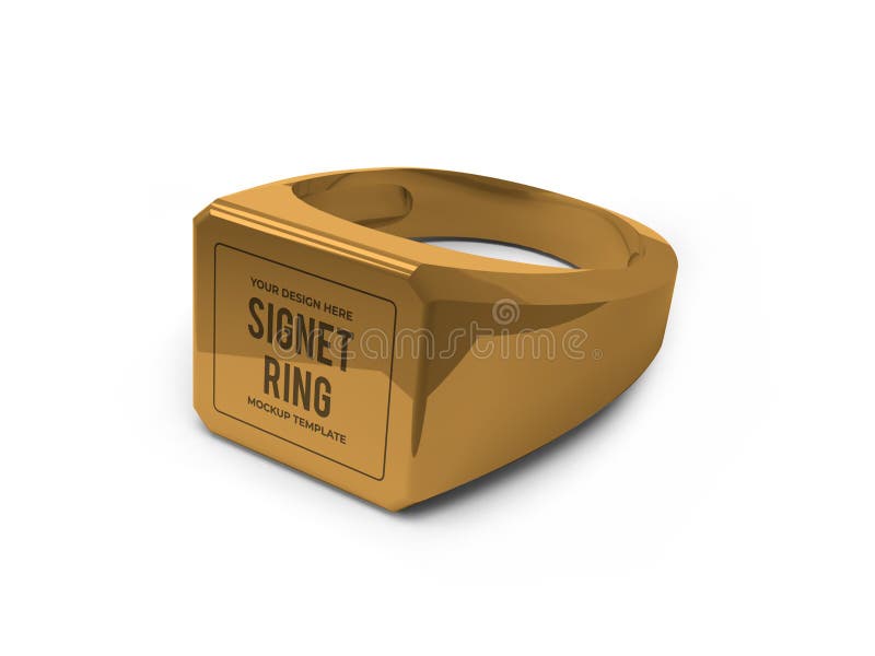 Signet Ring 3D Illustration Mockup Scene Stock Illustration ...