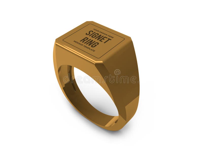 Signet Ring 3D Illustration Mockup Scene Stock Illustration ...
