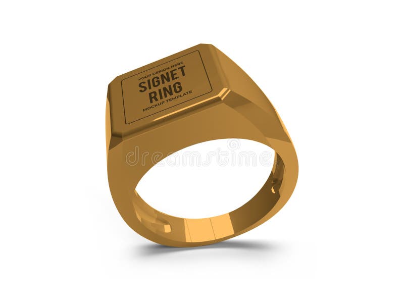 Signet Ring 3D Illustration Mockup Scene Stock Illustration ...