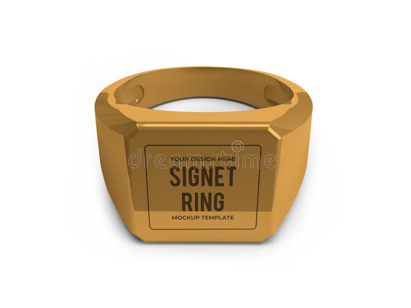 Signet Ring 3D Illustration Mockup Scene Stock Illustration ...