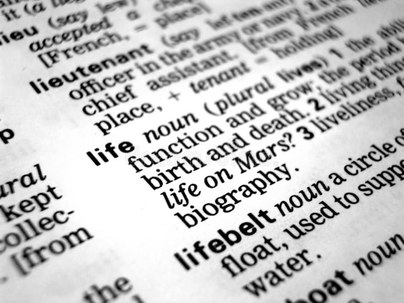 Significado da vida foto de stock. Imagem de vida, palavras - 118544