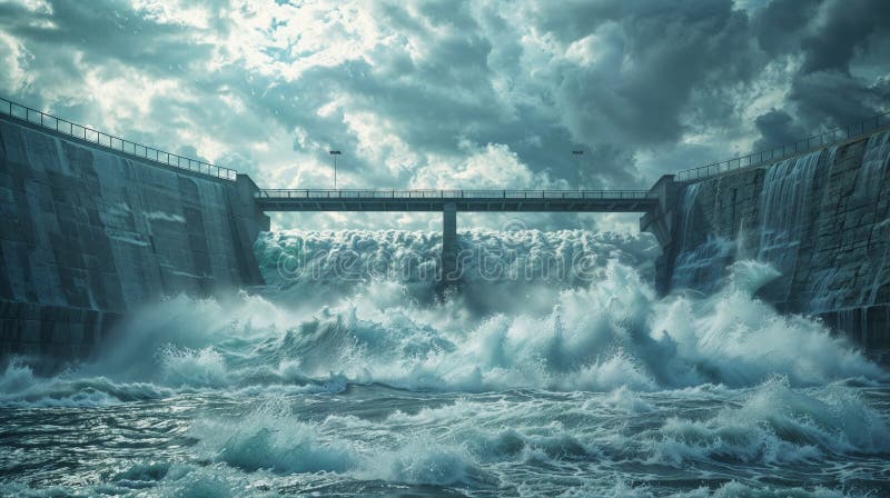 A Sizable Body of Water is Flowing Out of a Dam Structure Now Stock ...