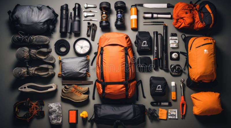 A Significant and Large Orange Backpack is Surrounded by Numerous Other ...