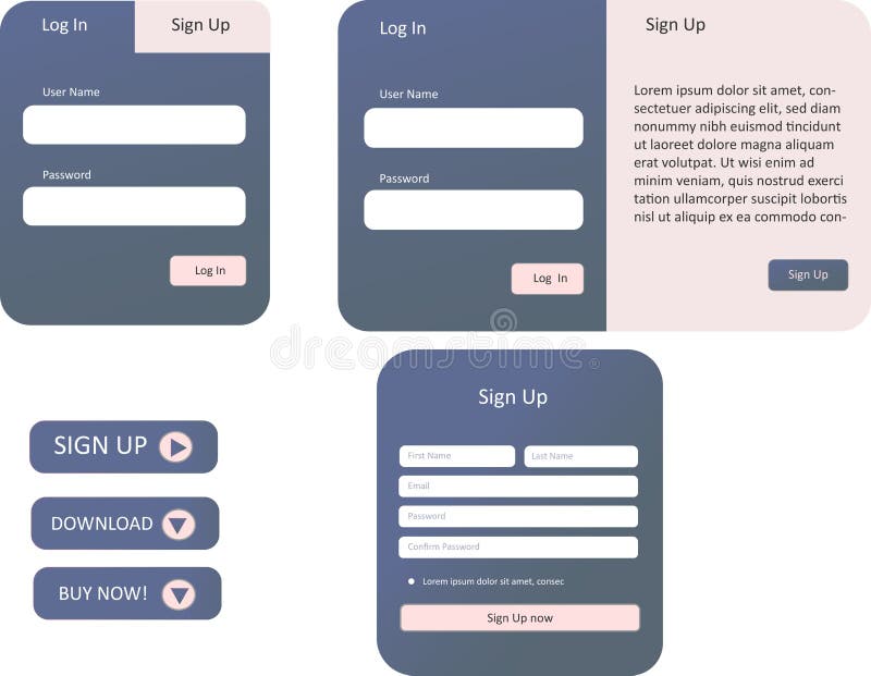 Purple and pink web forms stock vector. Illustration of banner - 142702301