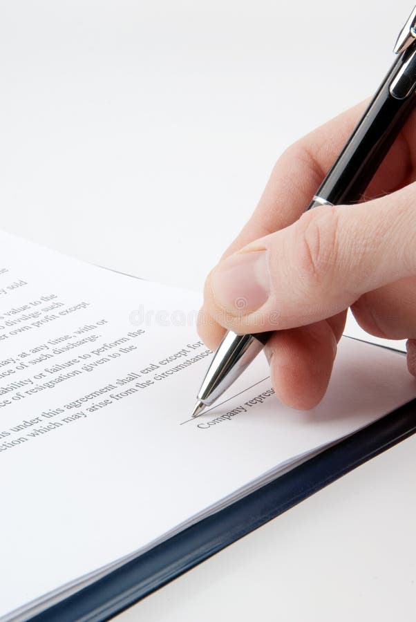Signing an Agreement (contract) Stock Image - Image of deal, place ...