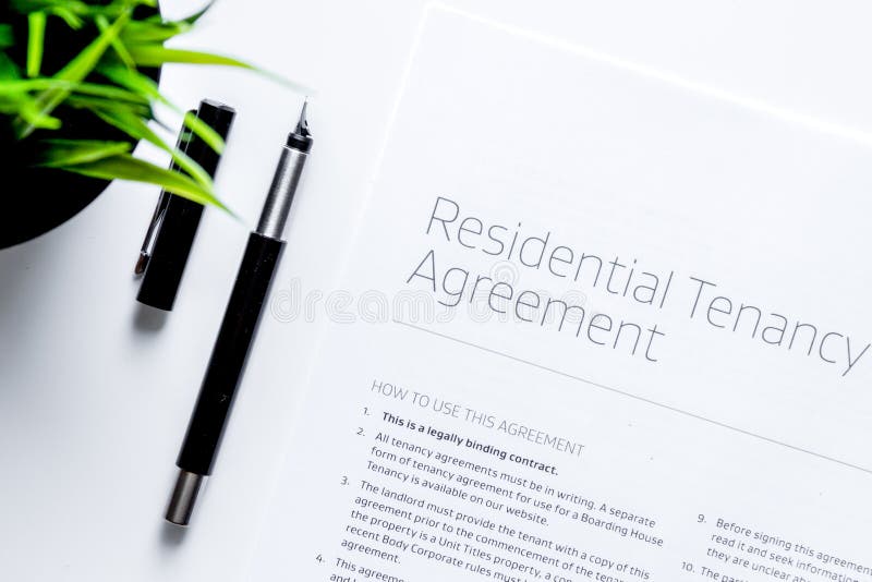 Signing of Agreement Top View on White Background Stock Image - Image ...