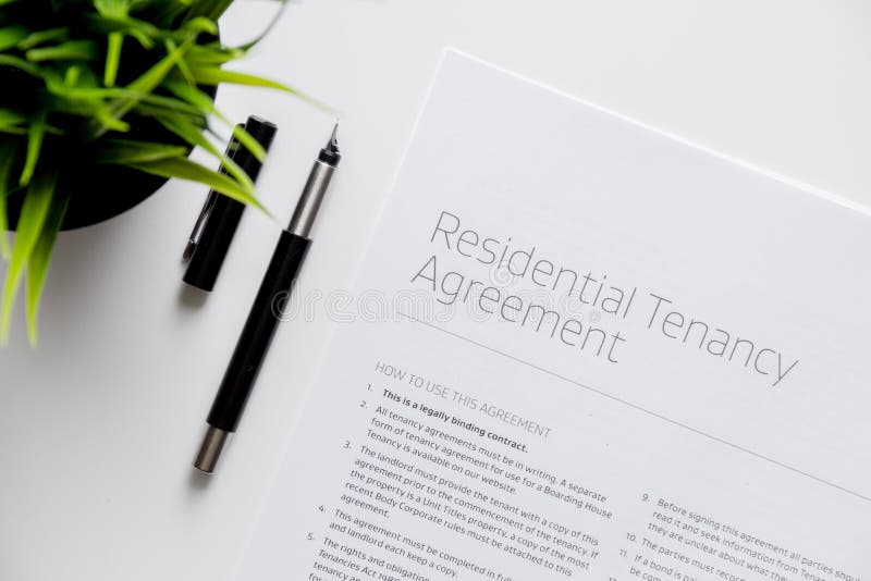 Signing of Agreement Top View on White Background Stock Photo - Image ...