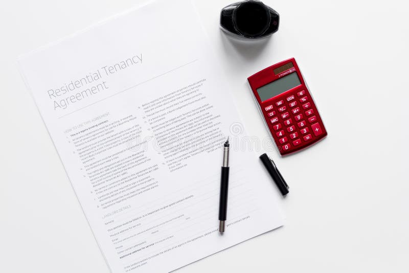 Signing of Agreement Top View on White Background Stock Image - Image ...