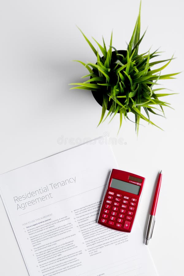 Signing of Agreement Top View on White Background Stock Photo - Image ...
