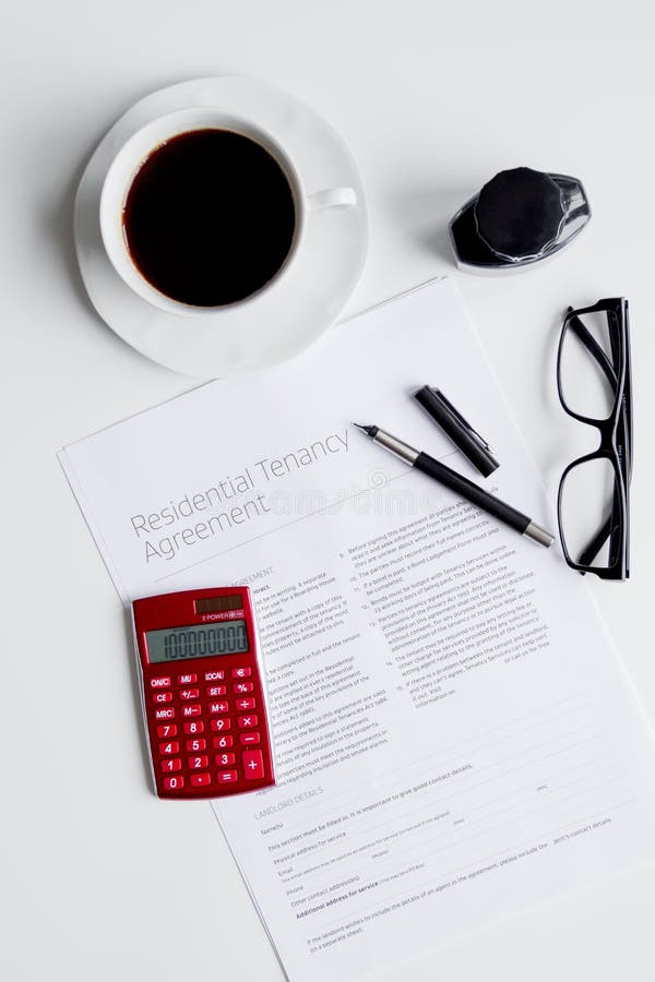 Signing of Agreement Top View on White Background Stock Photo - Image ...